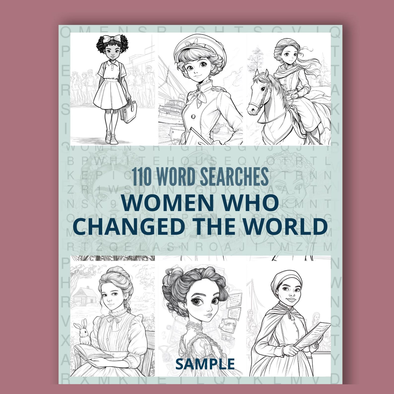 110 Famous Women's History Word Search Puzzles (PDF) - Etsy