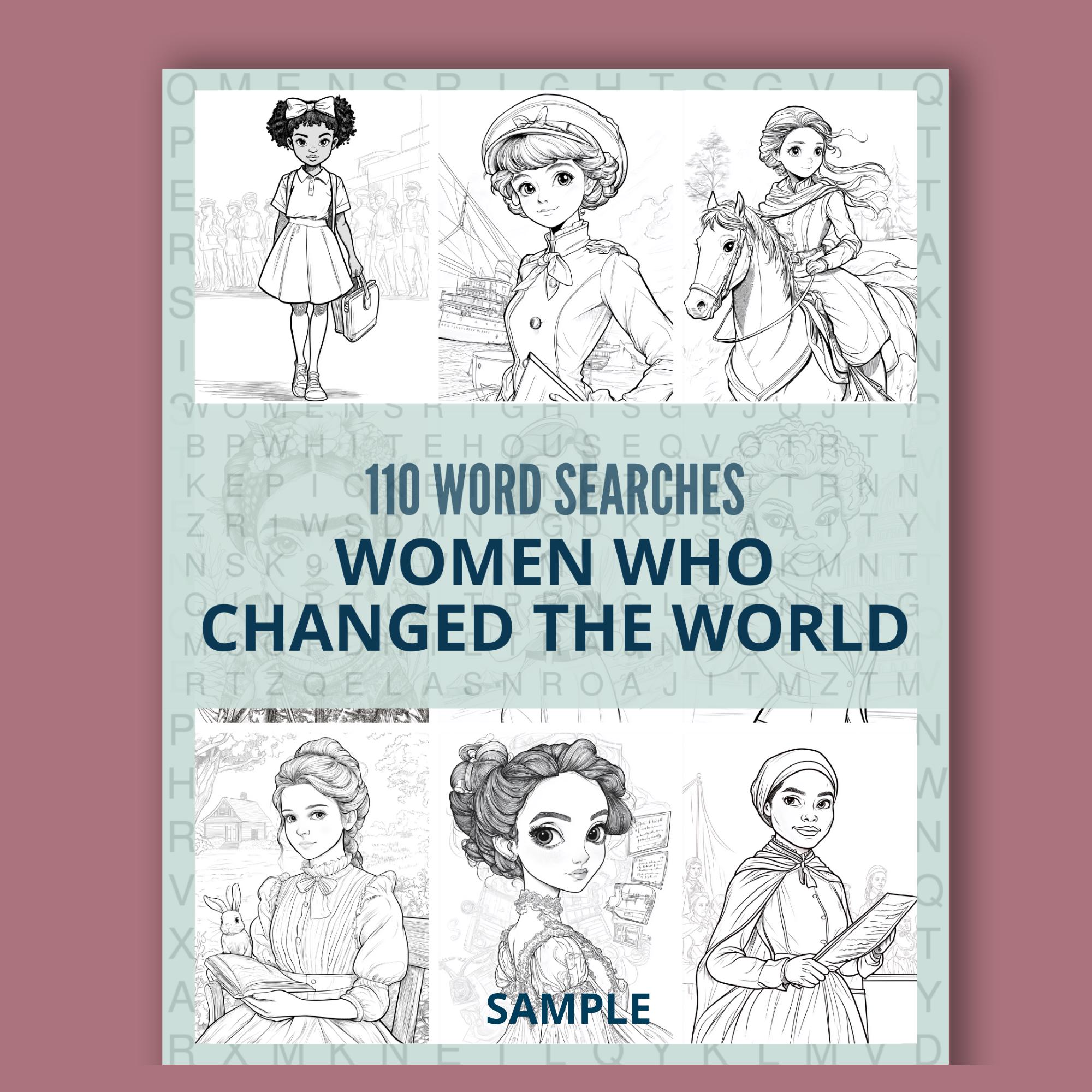110 Famous Women's History Word Search Puzzles (PDF) - Etsy