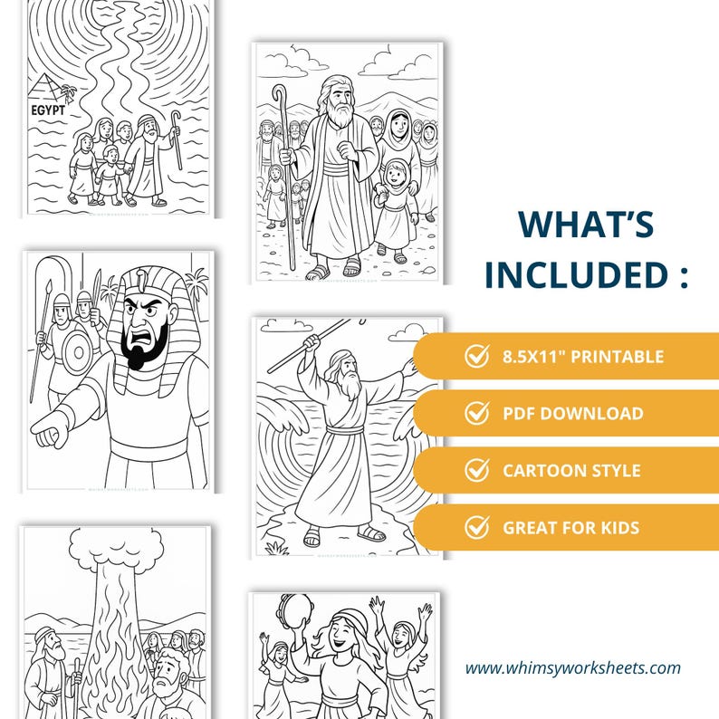 Moses Red Sea Printable | Bible Story Craft for Kids | Sunday School ...