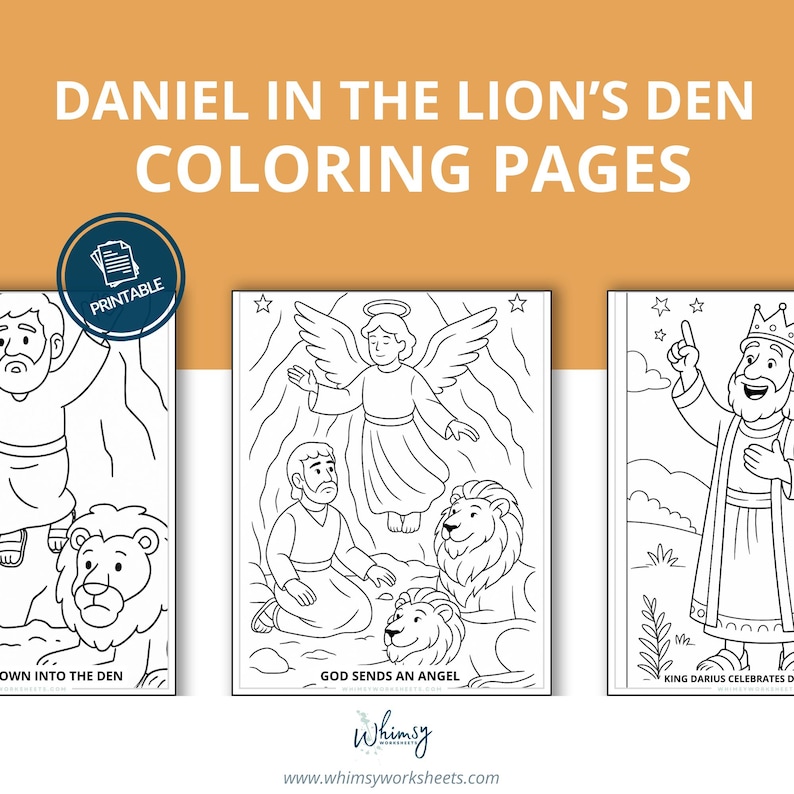 Printable Bible Study Bundle | Daniel in the Lion's Den Sunday School Craft | Bible Coloring ...