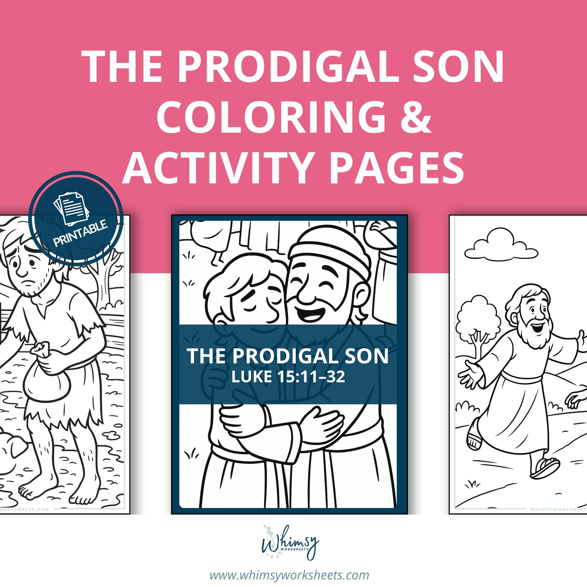 Prodigal Son Bible Story Coloring Pages & Activities for Kids | Sunday ...