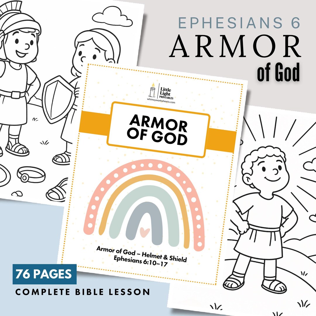Helmet & Shield Bible Lesson for Kids | Armor of God 76-page Printable ...