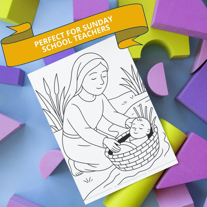 Baby Moses Craft Printable | Bible Activity for Kids | Sunday School ...