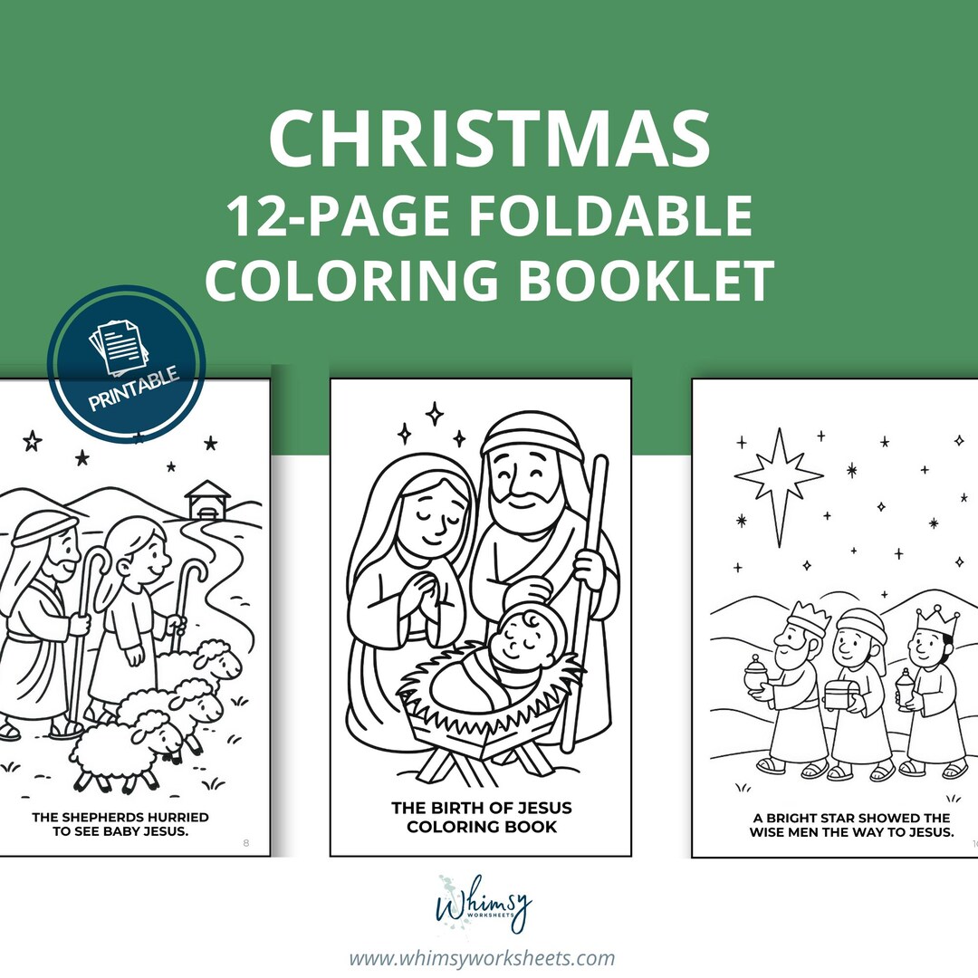 Christian Christmas Coloring Booklet for Kids | 12-page Advent Bible ...