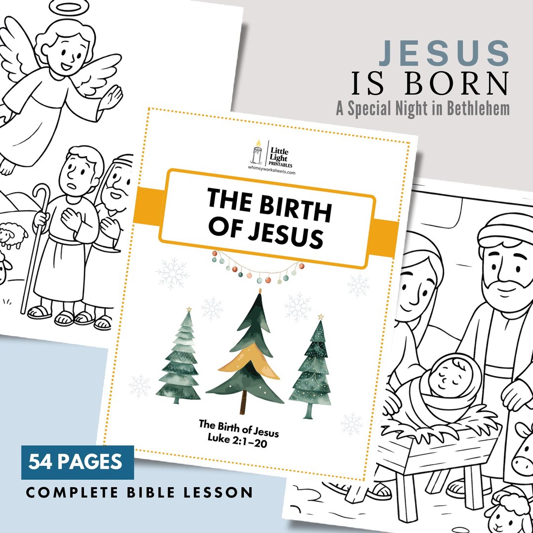 Luke 2:1–20 Bible Lesson for Kids | 54-page Advent Printable | the ...