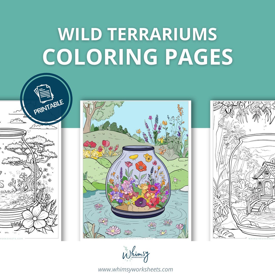 Adult Coloring Pages for Procreate: Botanical Terrarium Designs ...