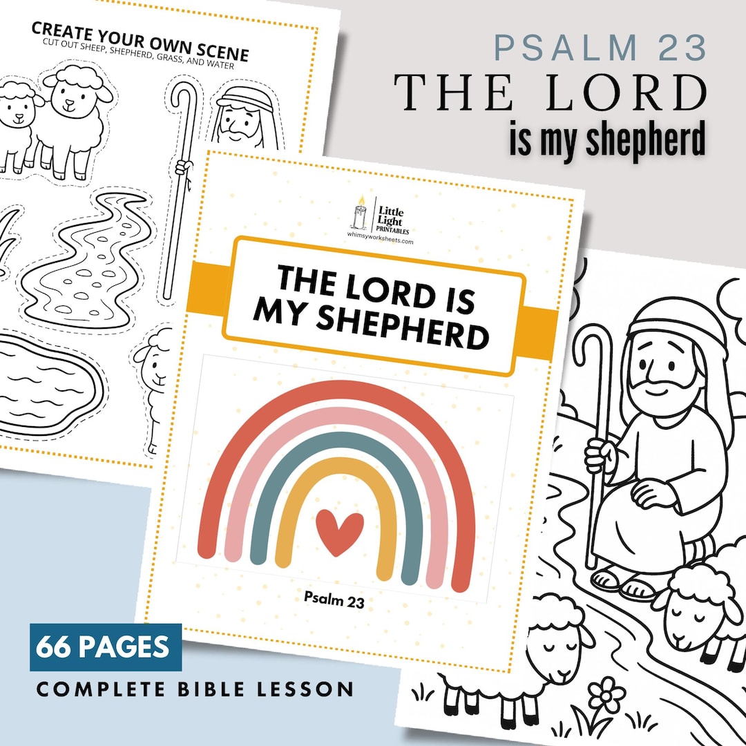 The Lord is My Shepherd Bible Lesson | Psalm 23 Activity Pack for Kids ...