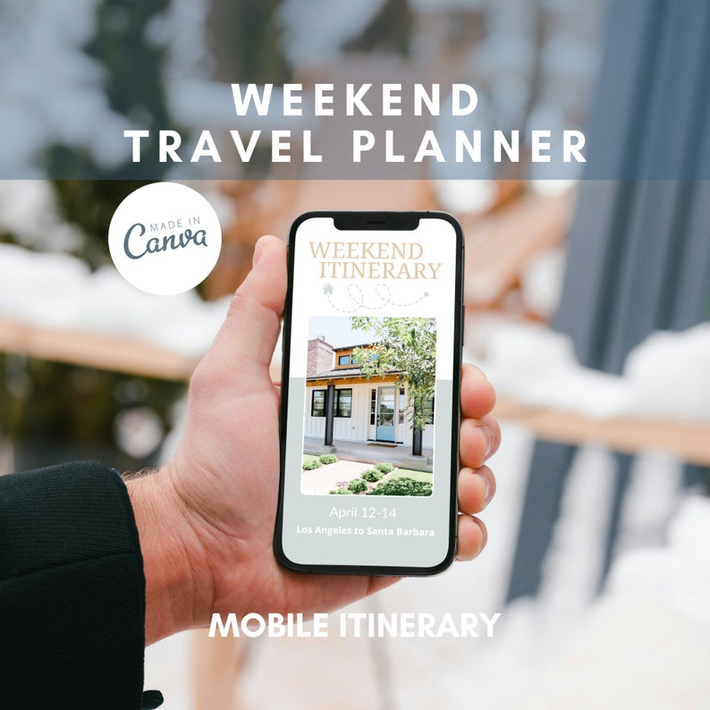 Weekend Trip Travel Itinerary Template Mobile Itinerary Travel Guide ...