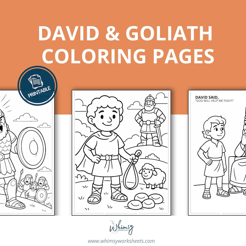 David and Goliath Sunday School Activity | Kids Bible Learning Bundle ...