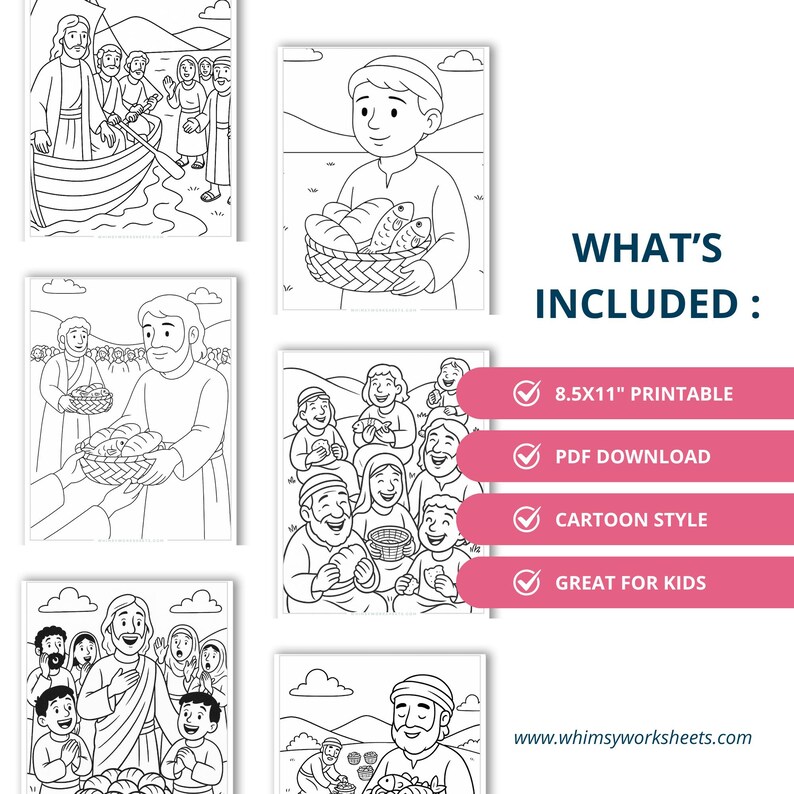 Jesus Feeds 5000 Activity | Coloring Sheets for Sunday School | Bible ...
