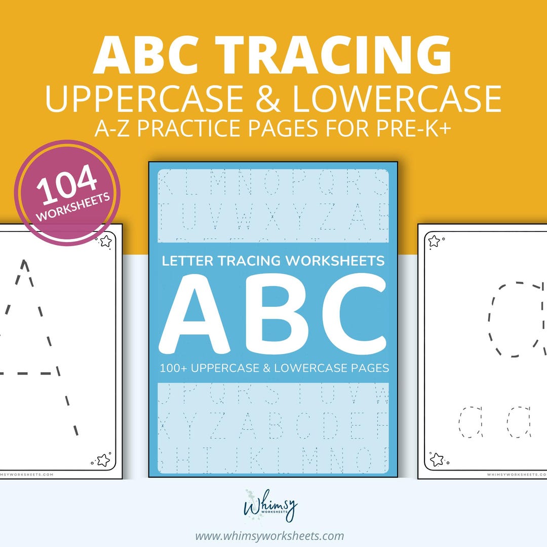 ABC Letter Tracing Worksheets Printable | Uppercase Letter & Lowercase ...