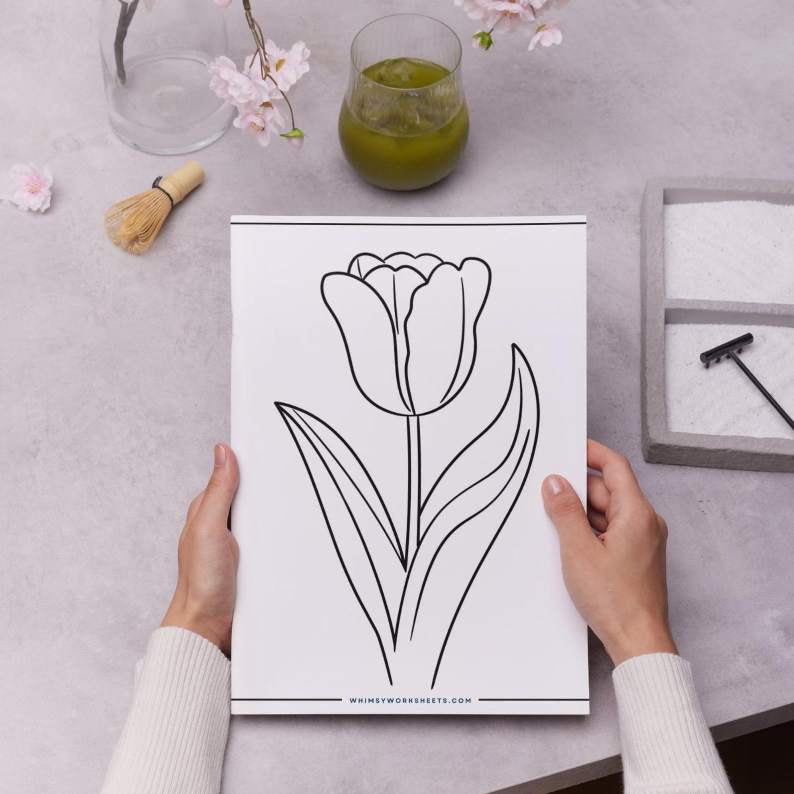 80 Tulip Coloring Pages | Floral Outline Art for Adults & Kids (PDF) - Etsy
