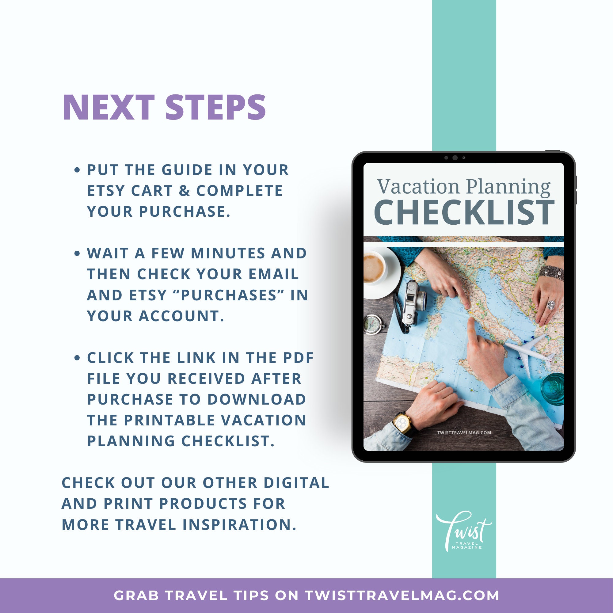 Vacation Checklist Planner | Printable | Travel Planning | PDF | Trip ...