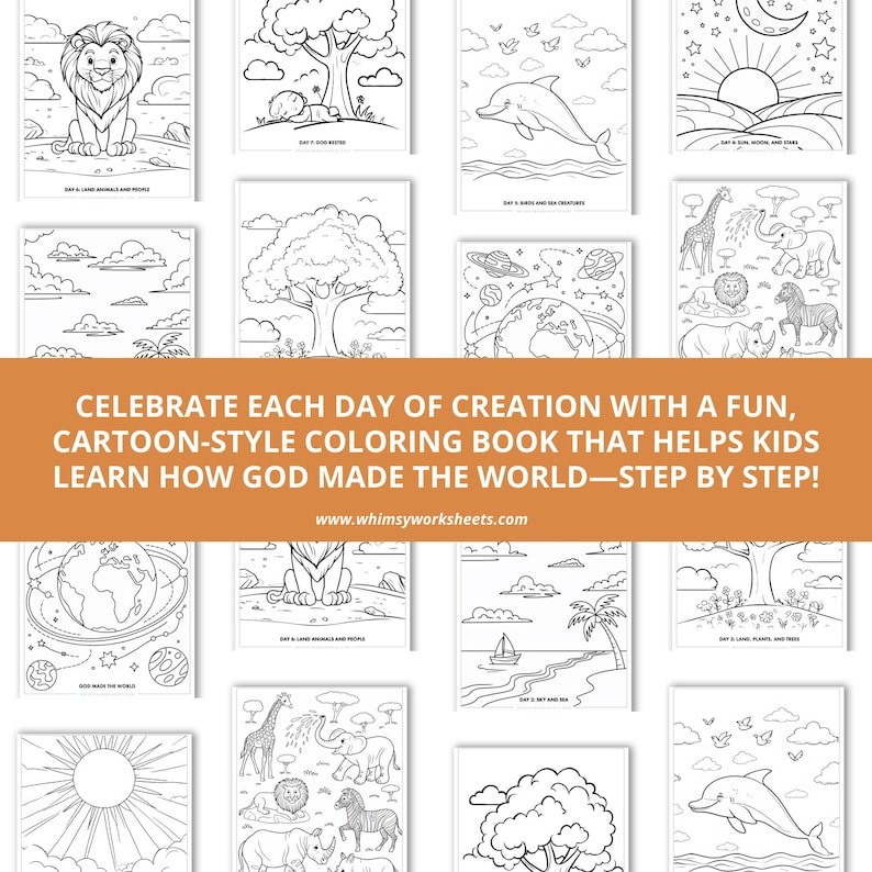 Christian Printable Bundles | Creation Story Coloring Page, Sunday ...