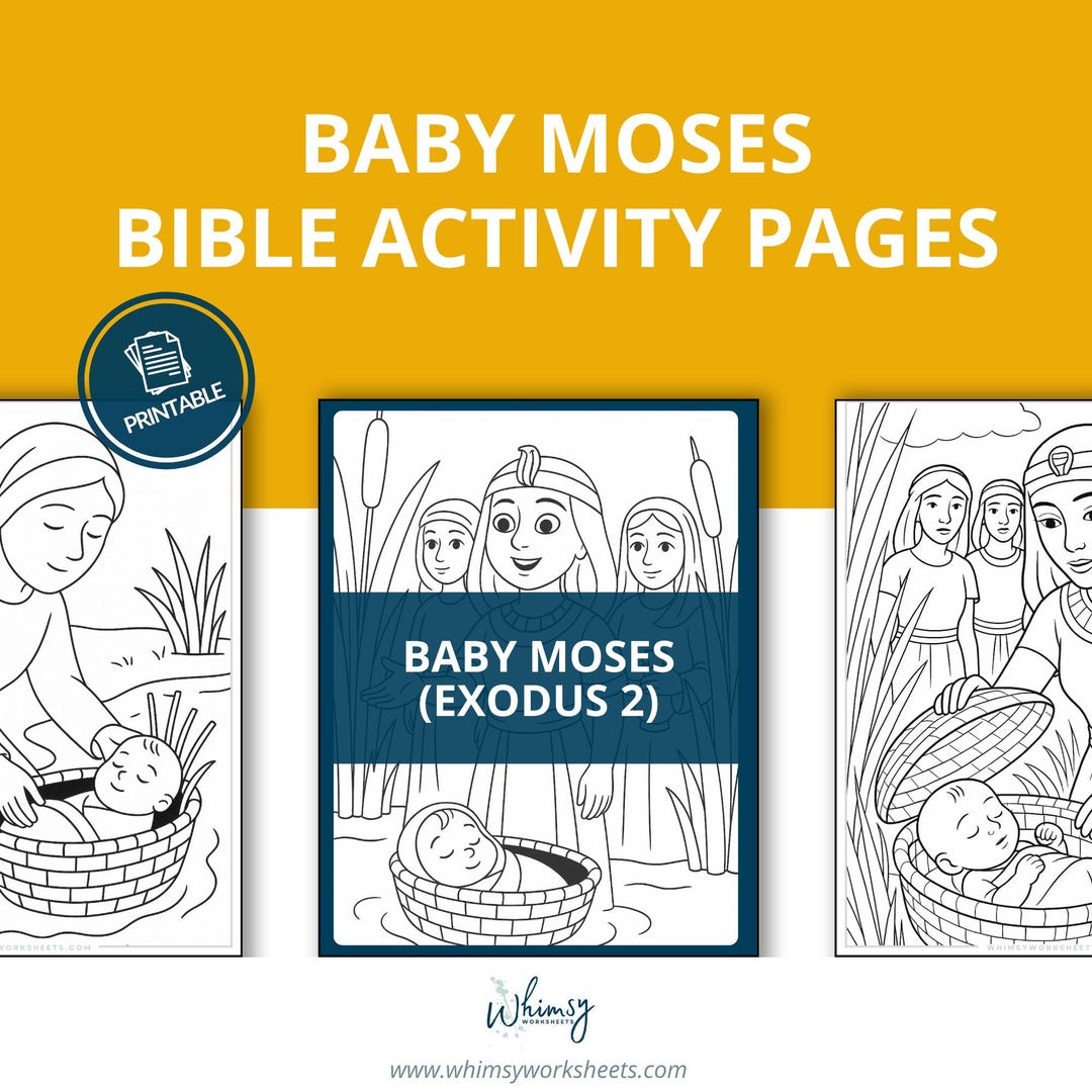 Baby Moses Craft Printable | Bible Activity for Kids | Sunday School ...