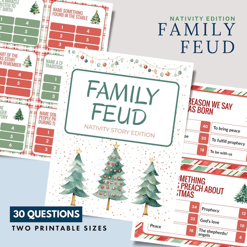Christmas Family Feud Game - Nativity Holiday Printable | Christian ...