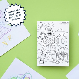 Kids Bible Learning Poster | David and Goliath Sunday School Activity ...