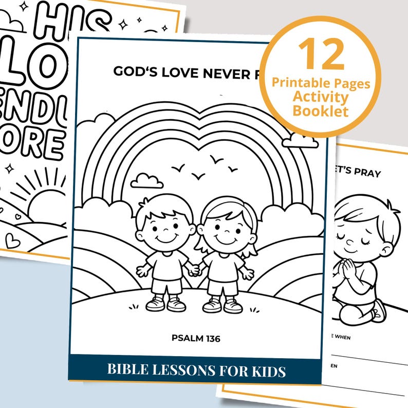 God’s Love Never Fails Mini Coloring Book | Psalm 136 Bible Coloring ...
