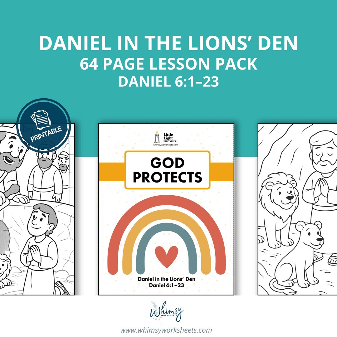 Daniel in the Lions’ Den Bible Lesson | Daniel 6:1–23 Activity Pack for ...