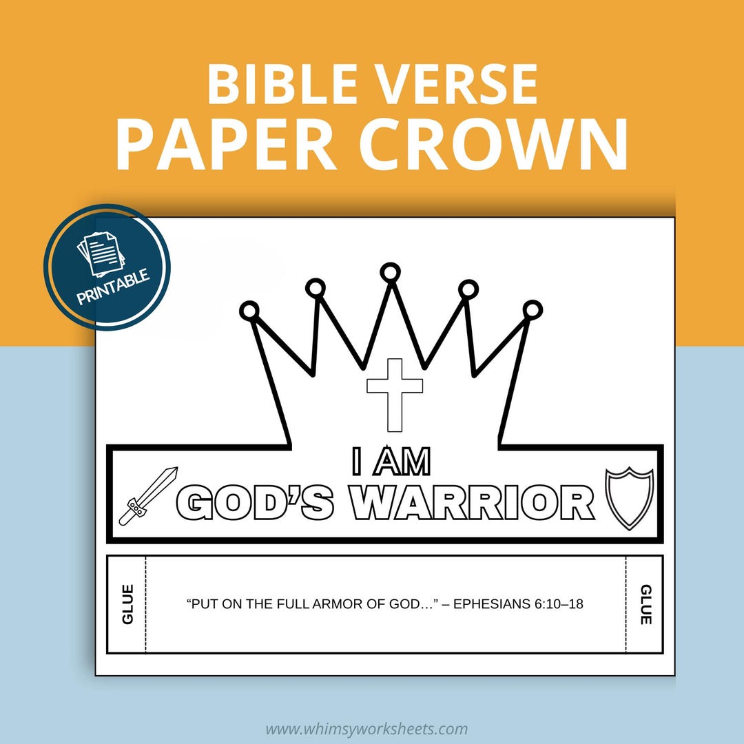 Paper Crafts for Sunday School | Armor of God Printable Crown | Bible ...