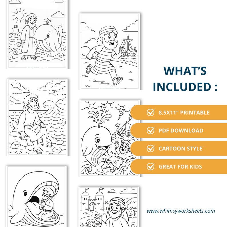 Jonah and the Whale Activities | Bible Story Craft | Kids' Printable ...