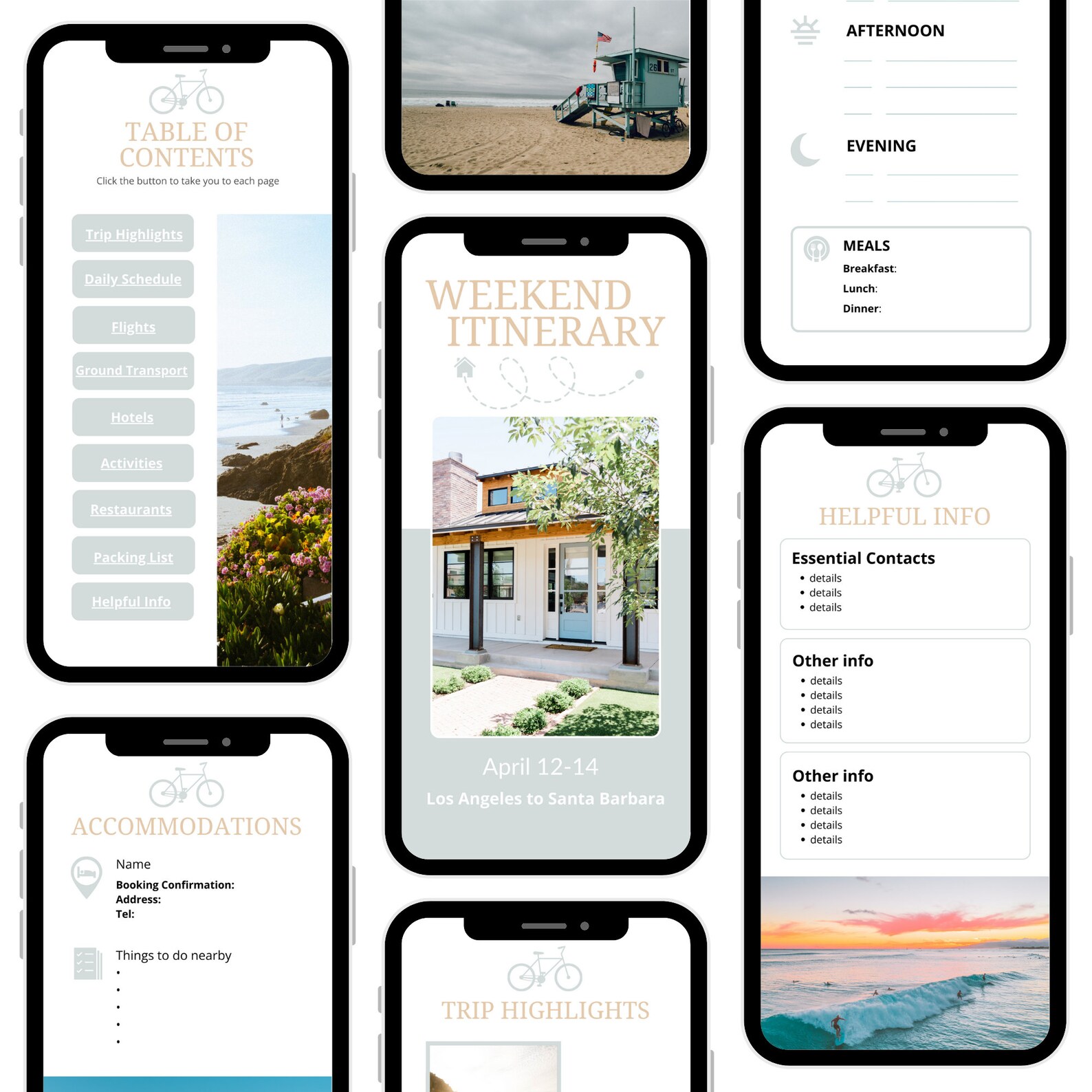 Weekend Trip Travel Itinerary Template Mobile Itinerary Travel Guide ...