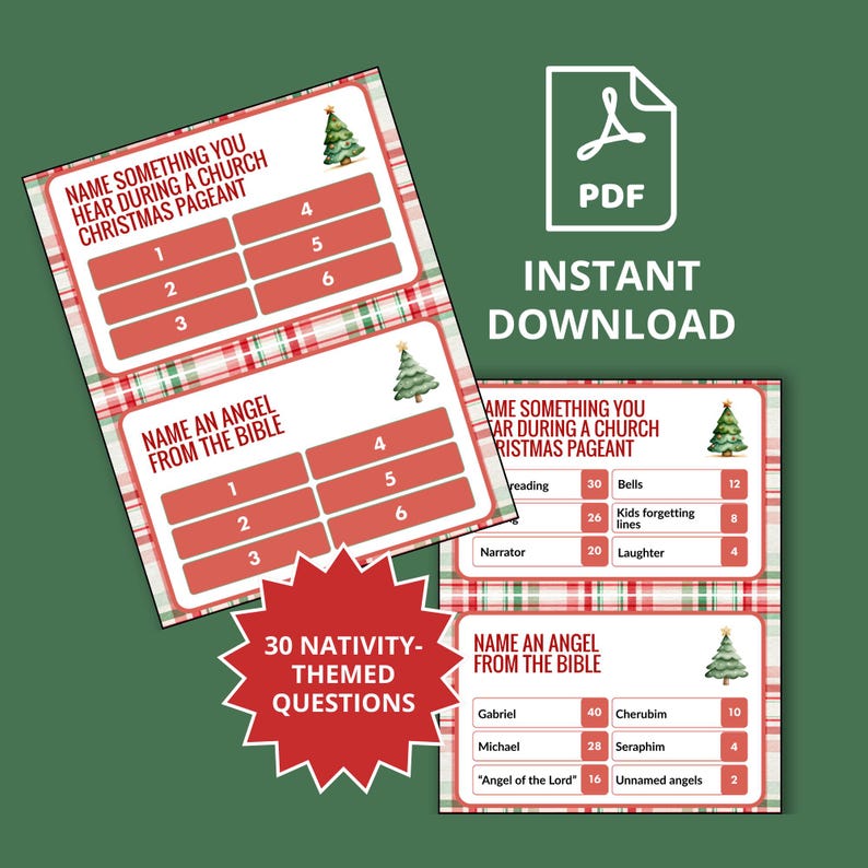 Nativity Family Feud Game | Printable Christmas Bible Trivia | Birth of ...