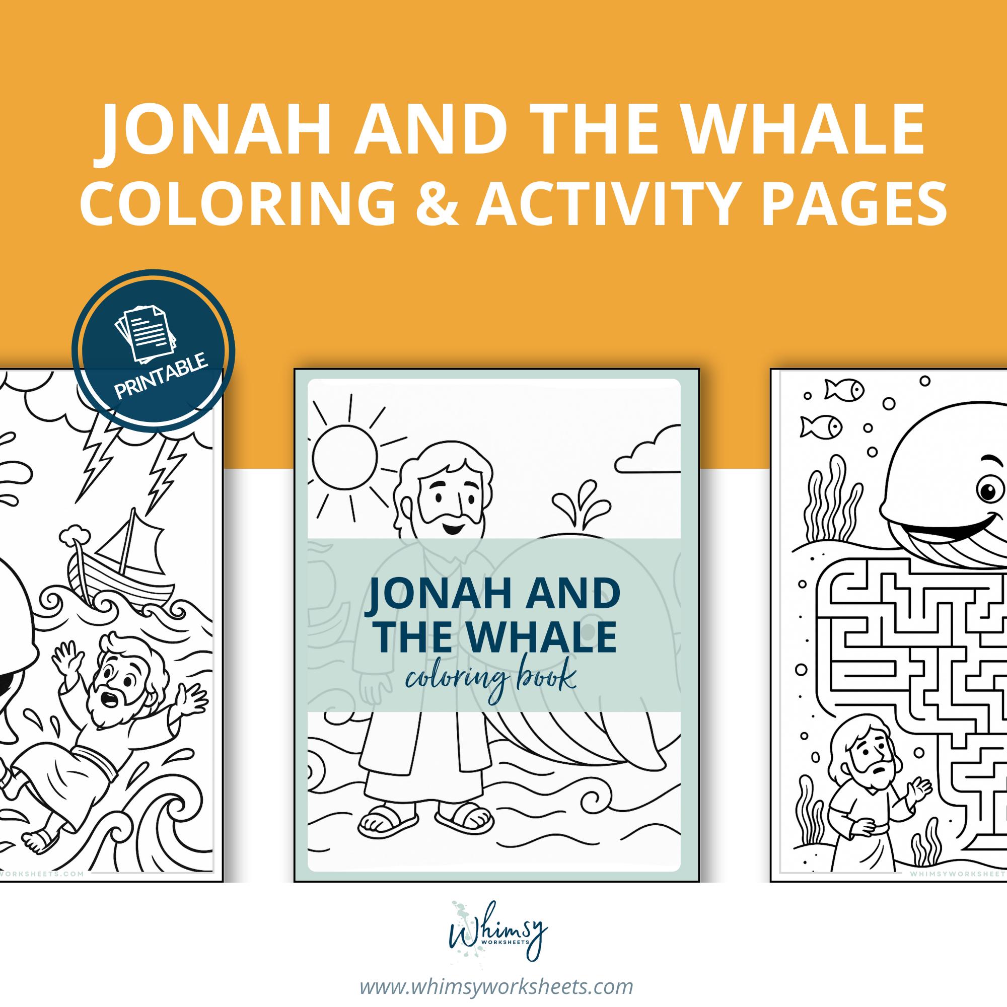 Jonah and the Whale Activities | Bible Story Craft | Kids' Printable ...