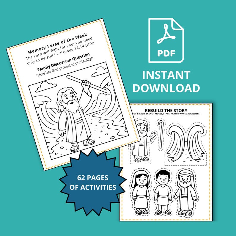 Moses and the Red Sea Bible Lesson for Kids | God Protects Activity ...