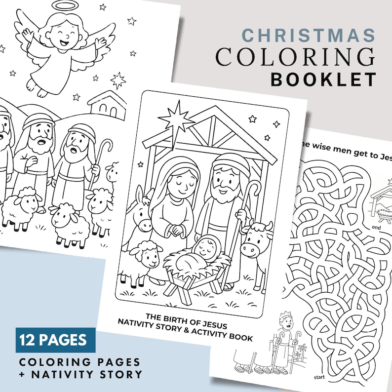 Christmas Activity Book for Kids | 12-page Advent Printable With Jesus ...