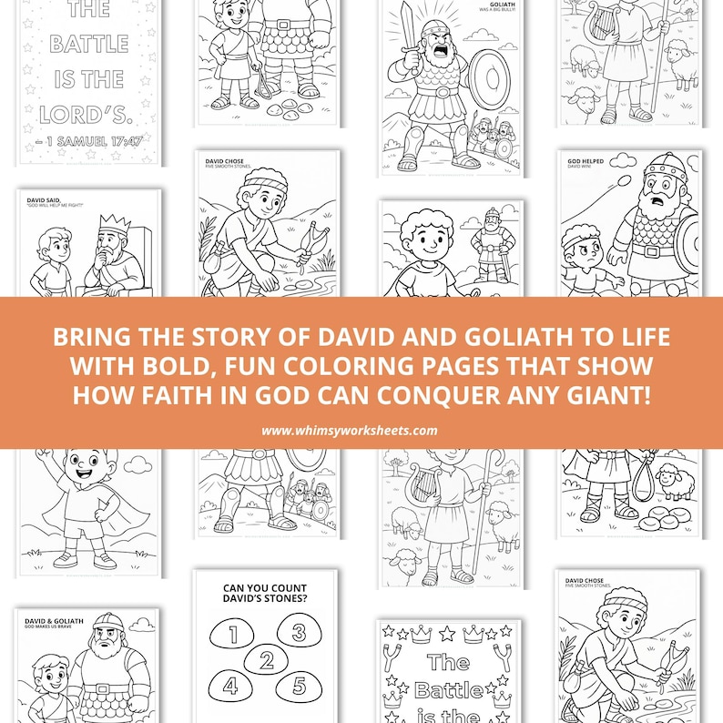 David and Goliath Sunday School Activity | Kids Bible Learning Bundle ...