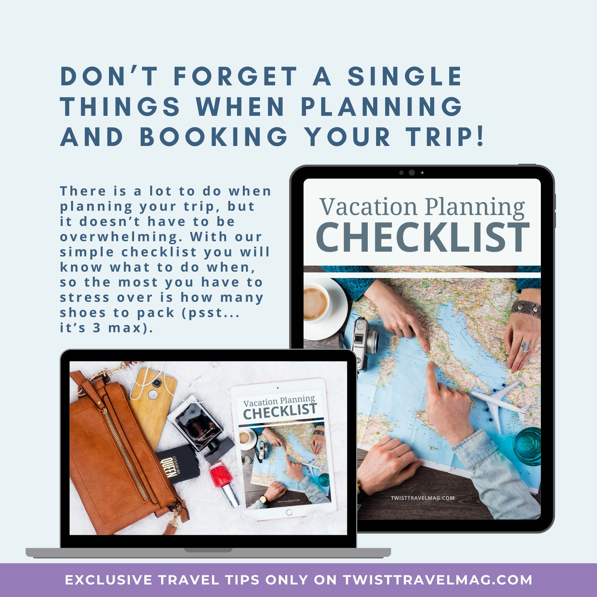 Vacation Checklist Planner | Printable | Travel Planning | PDF | Trip ...