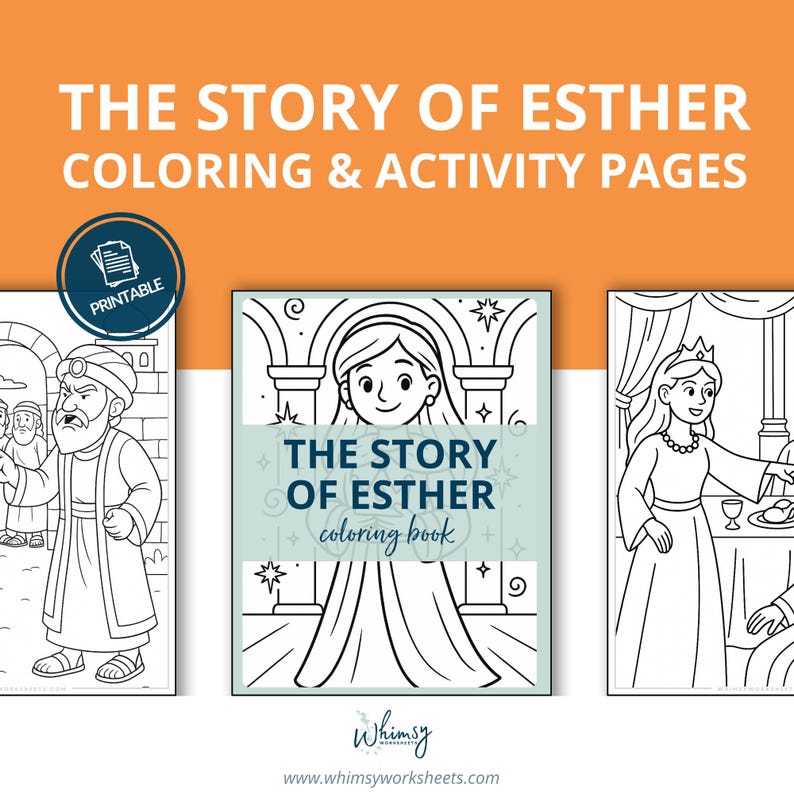 Esther Bible Story Activities | Kids Church Activity Pack, Sunday ...