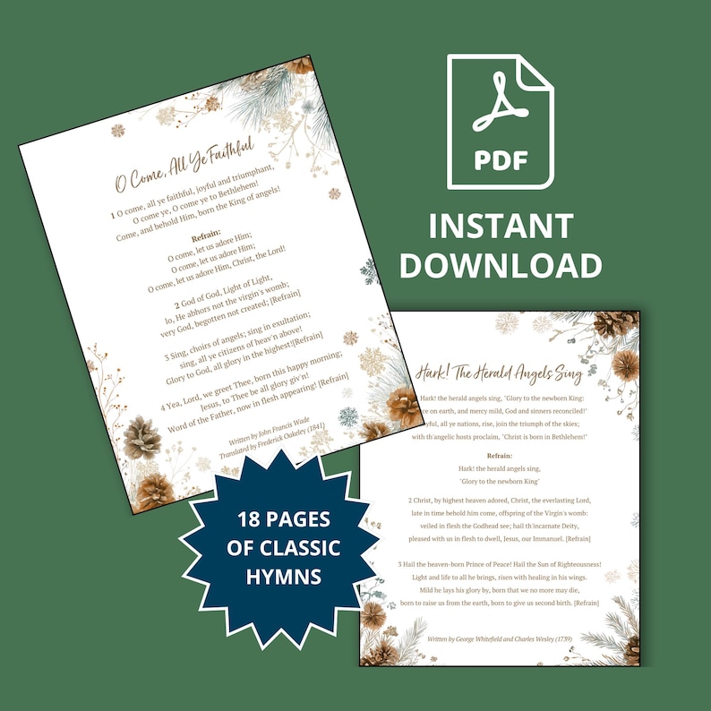 Printable Christmas Carol Hymnal | Winter Hymns PDF | Hygge Christian ...