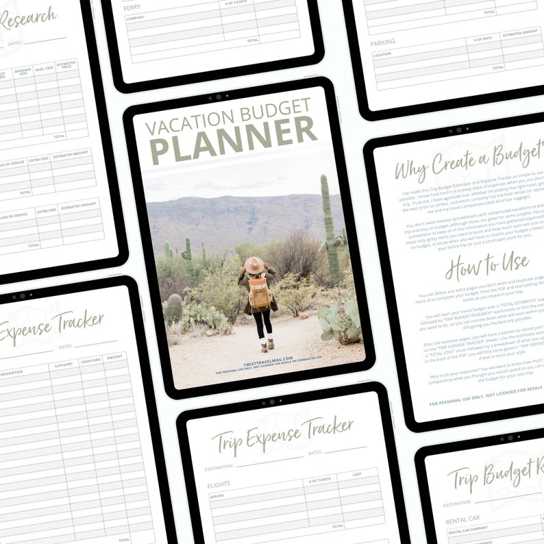 Vacation Budget Planner | Trip Template, Travel Guide (canva PDF) - Etsy
