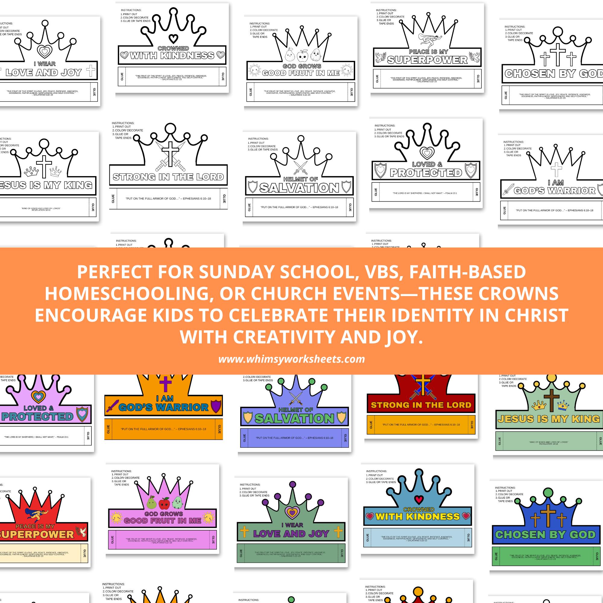 10 Printable Paper Crowns Bundle | Christian Games and Activities for ...