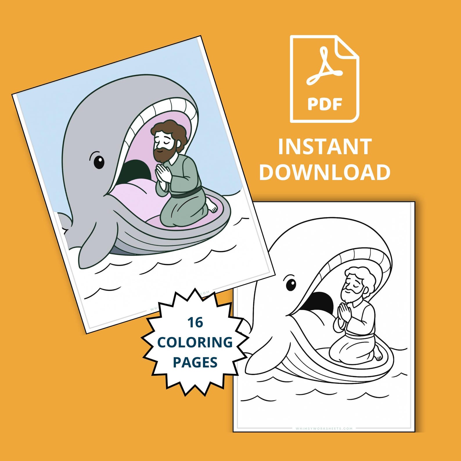 Jonah and the Whale Activities | Bible Story Craft | Kids' Printable ...