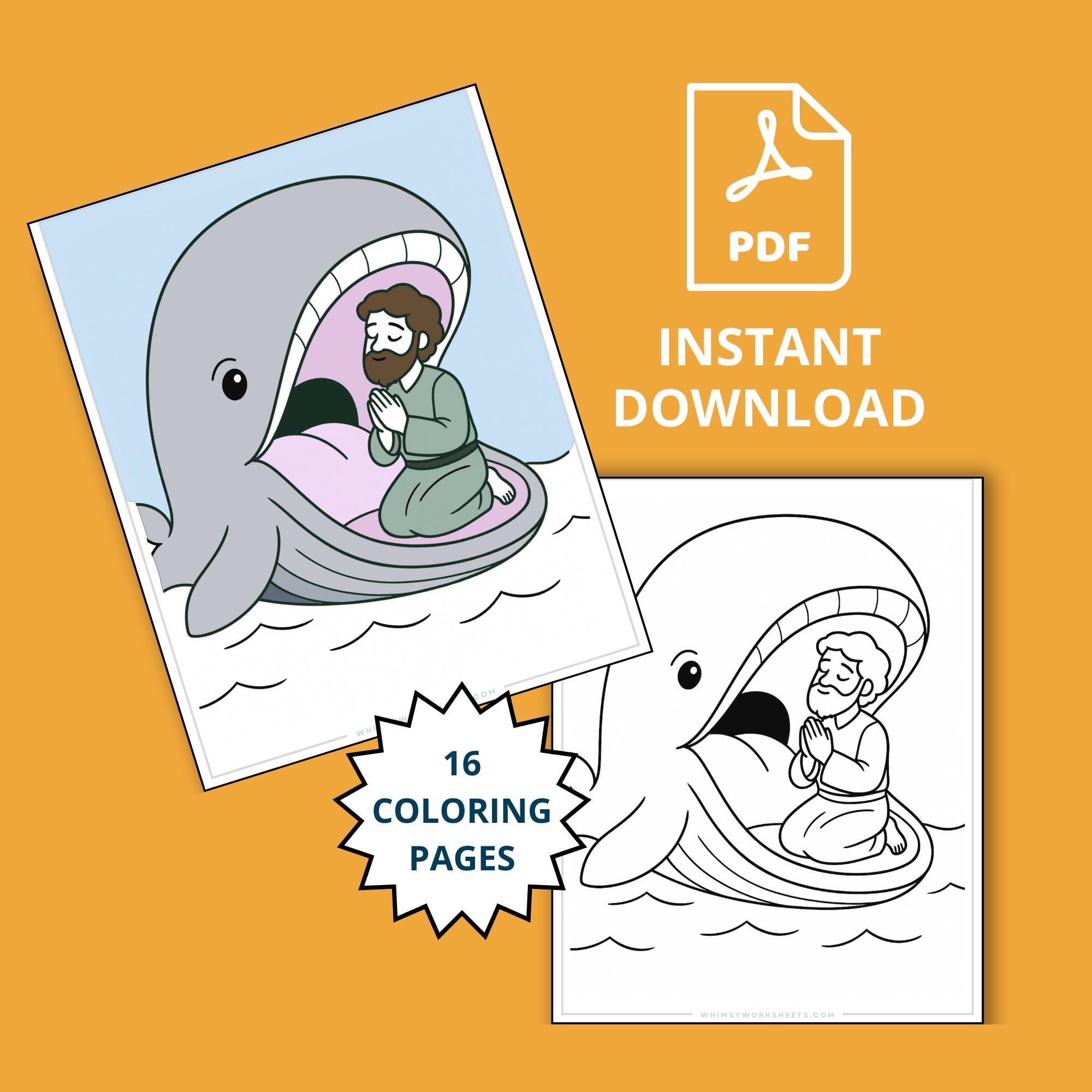 Jonah and the Whale Activities | Bible Story Craft | Kids' Printable ...