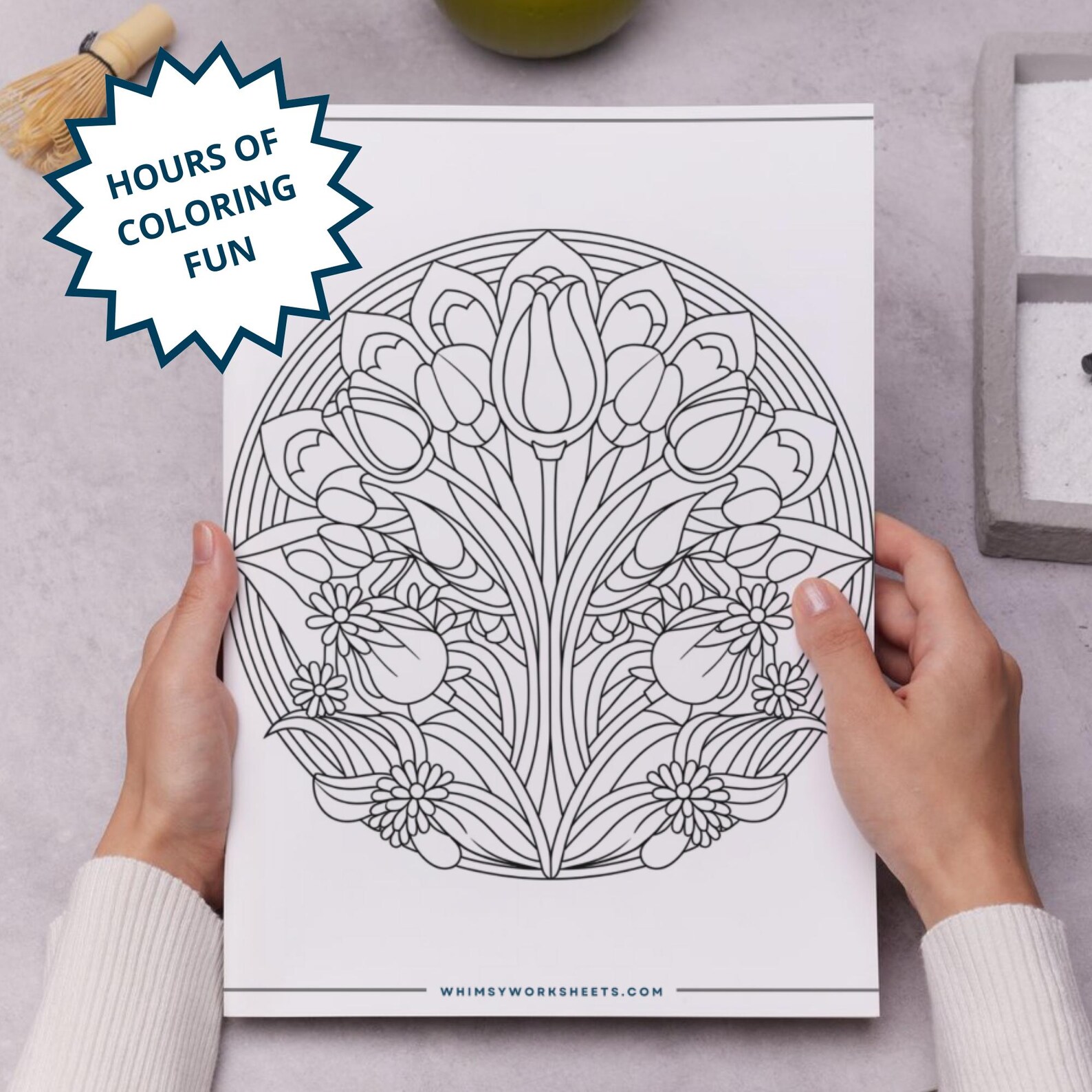 100 Flower Bouquet Mandala Designs | Adult Coloring Book | Floral ...