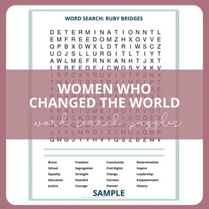 110 Famous Women's History Word Search Puzzles (PDF) - Etsy