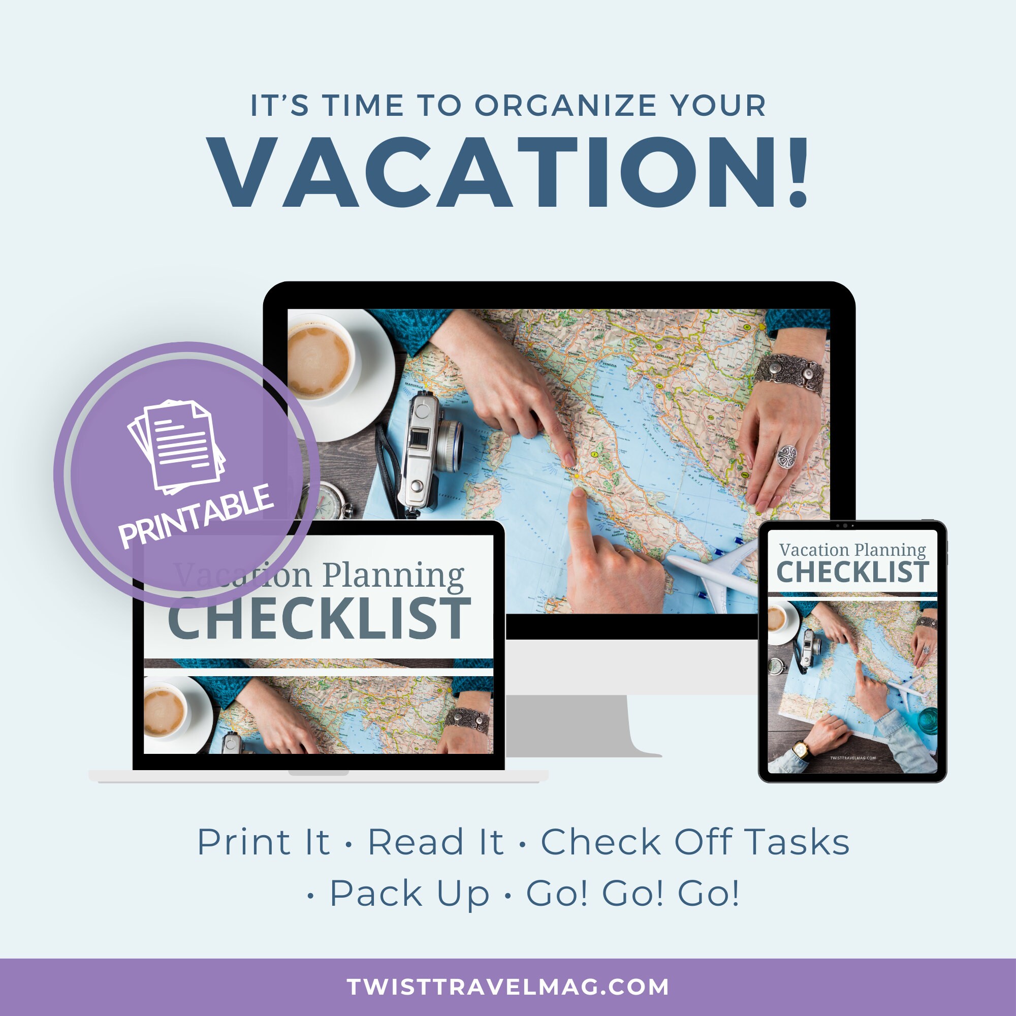 Vacation Checklist Planner | Printable | Travel Planning | PDF | Trip ...