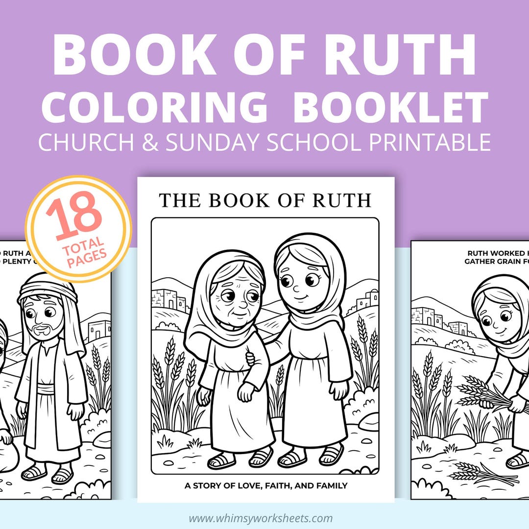 Book of Ruth Mini Book Printable | Bible Coloring Christian Activity ...