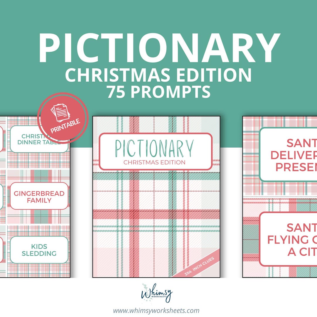 Christmas Pictionary Game Printable | Holiday Party Games for Kids ...