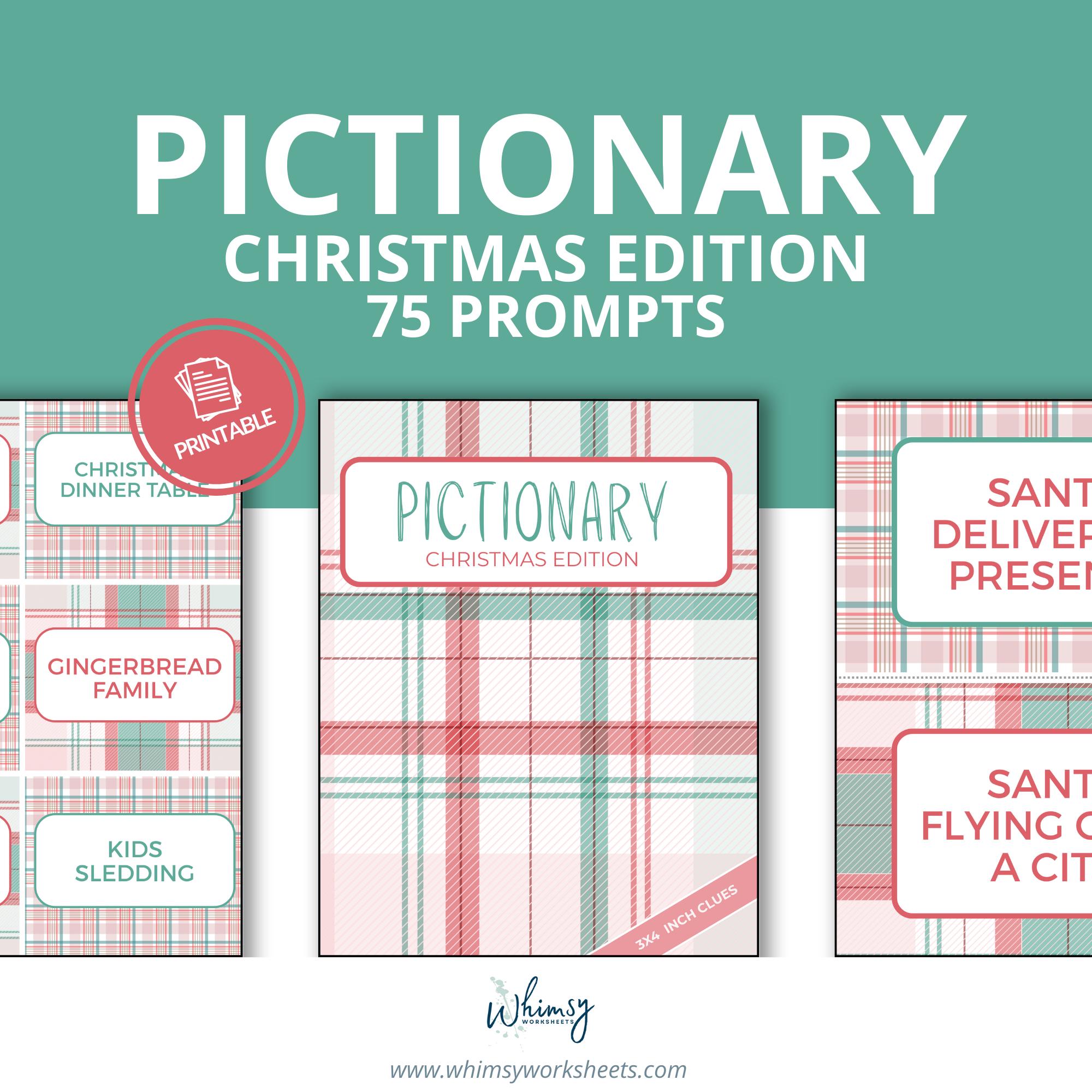 Christmas Pictionary Game Printable | Holiday Party Games for Kids ...