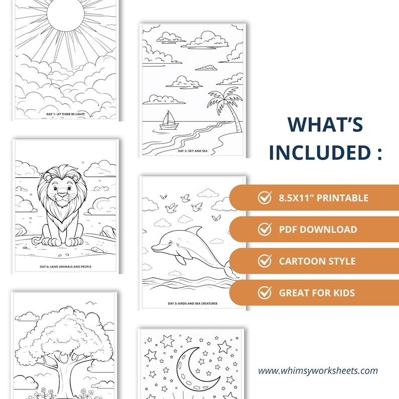 Creation Story Coloring Page | Genesis Printable Bundles, Sunday School ...