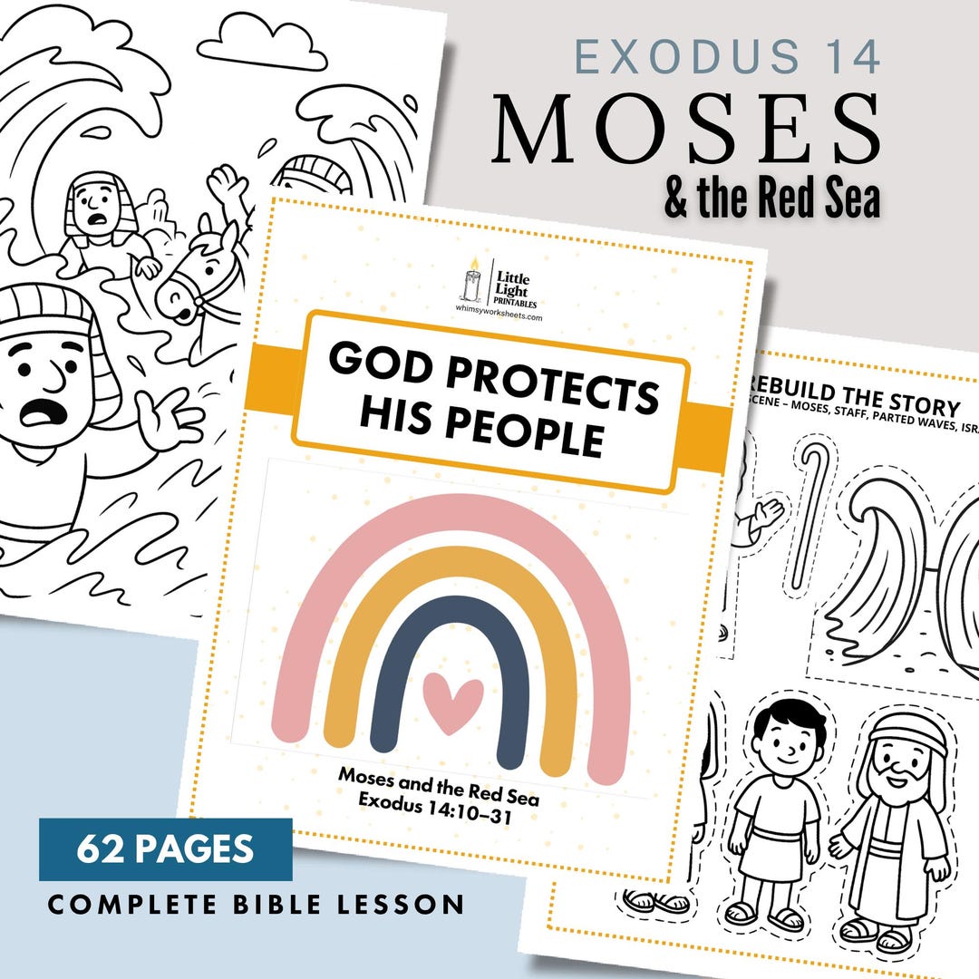 God Protects His People Bible Lesson | Red Sea Story for Kids | 62-page ...