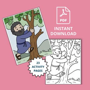 Zacchaeus Bible Story Printable for Kids | Bible Games | Sunday School ...