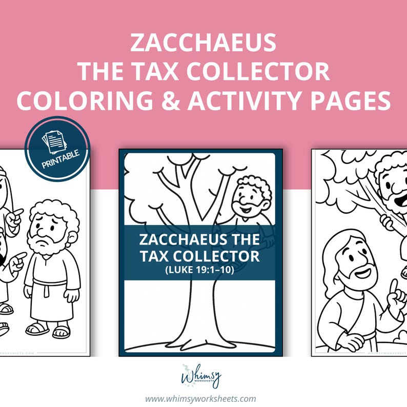 Zacchaeus Bible Story Printable for Kids | Bible Games | Sunday School ...