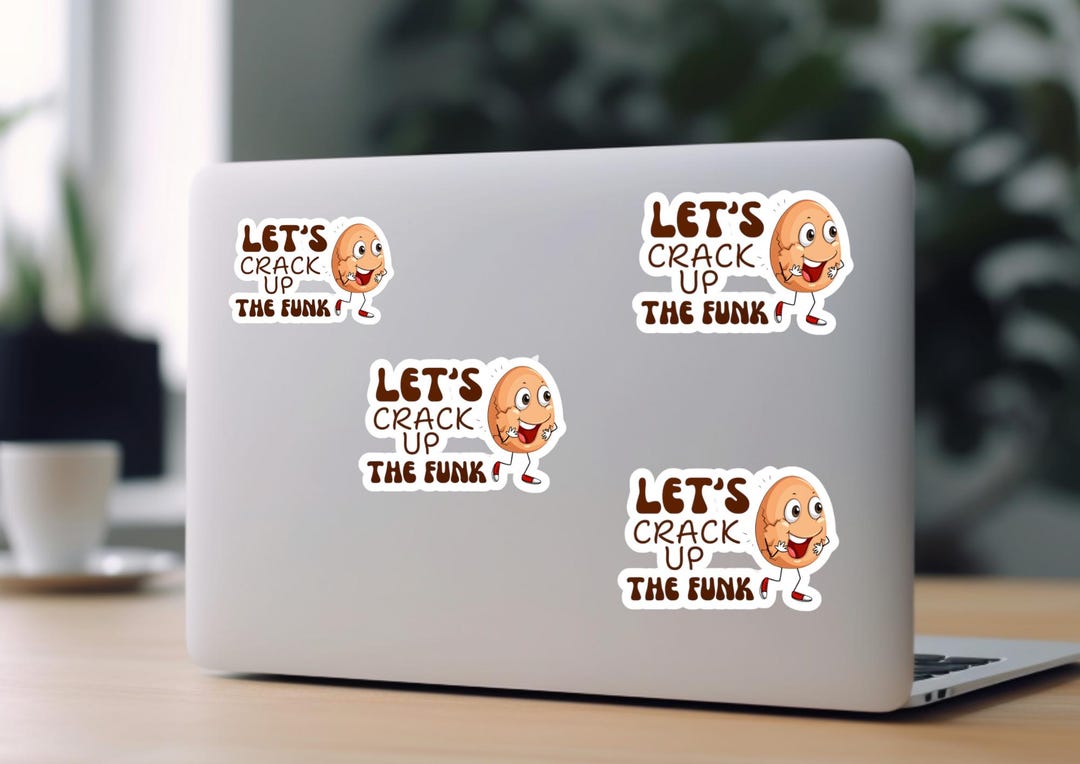 Funky Egg Sticker Humorous Laptop Cute Wall Decor Gift for Baker Fun ...