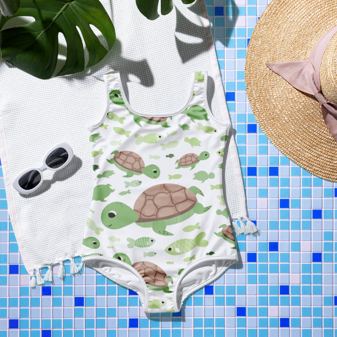 Sea Turtle Youth One Piece Swimwear,trutle Swimsuit Youth Size,green ...